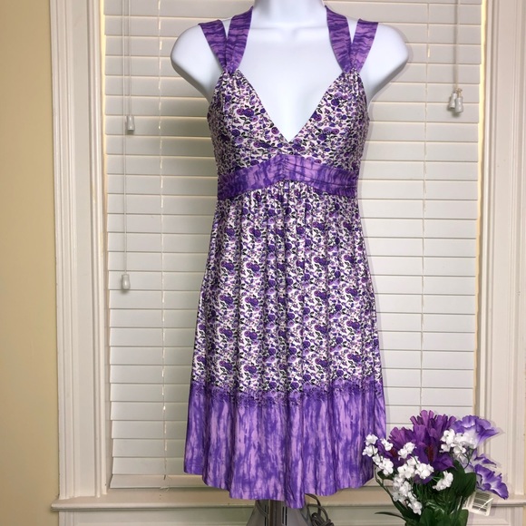 Dresses | New Pretty Purple White Sleeveless Summer Dress | Poshmark